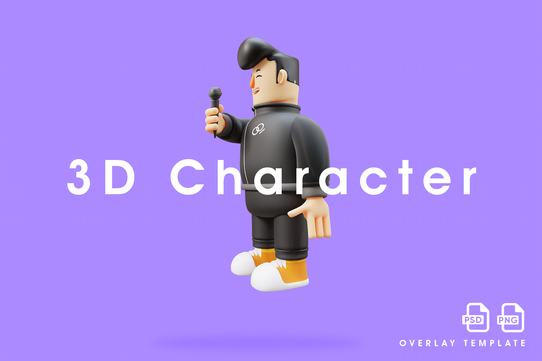 3D Speaking with a Microphone, a Person Illustration by overlaytemplates