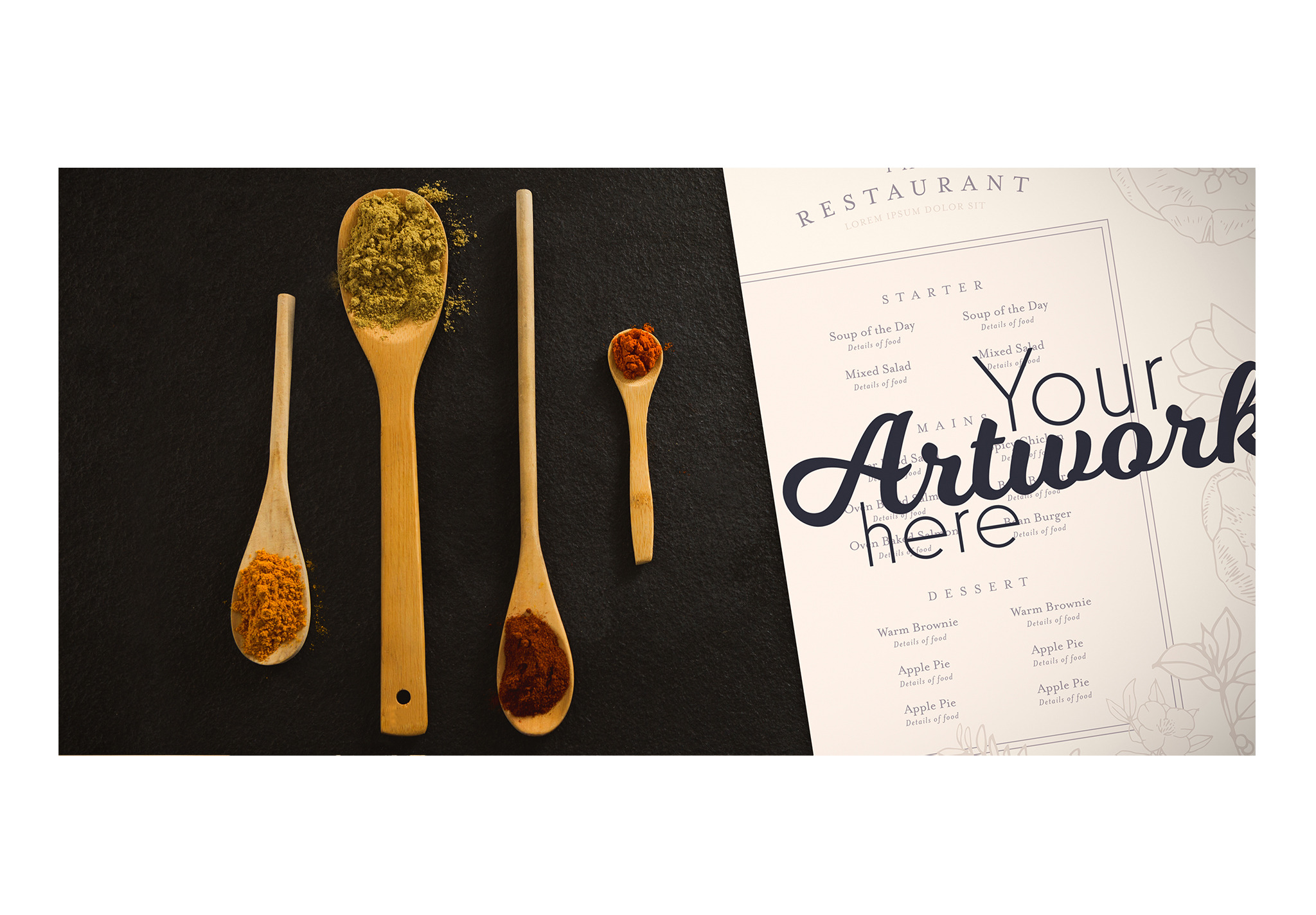 menu on table, a Brochure Template by wavebreak