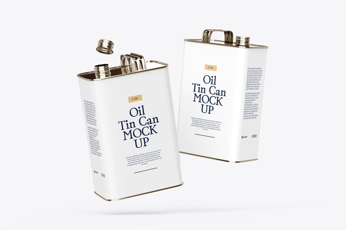 Oil Tin Can Branding Mockup, a Cups & Container Mockup by Ram Studio LLC