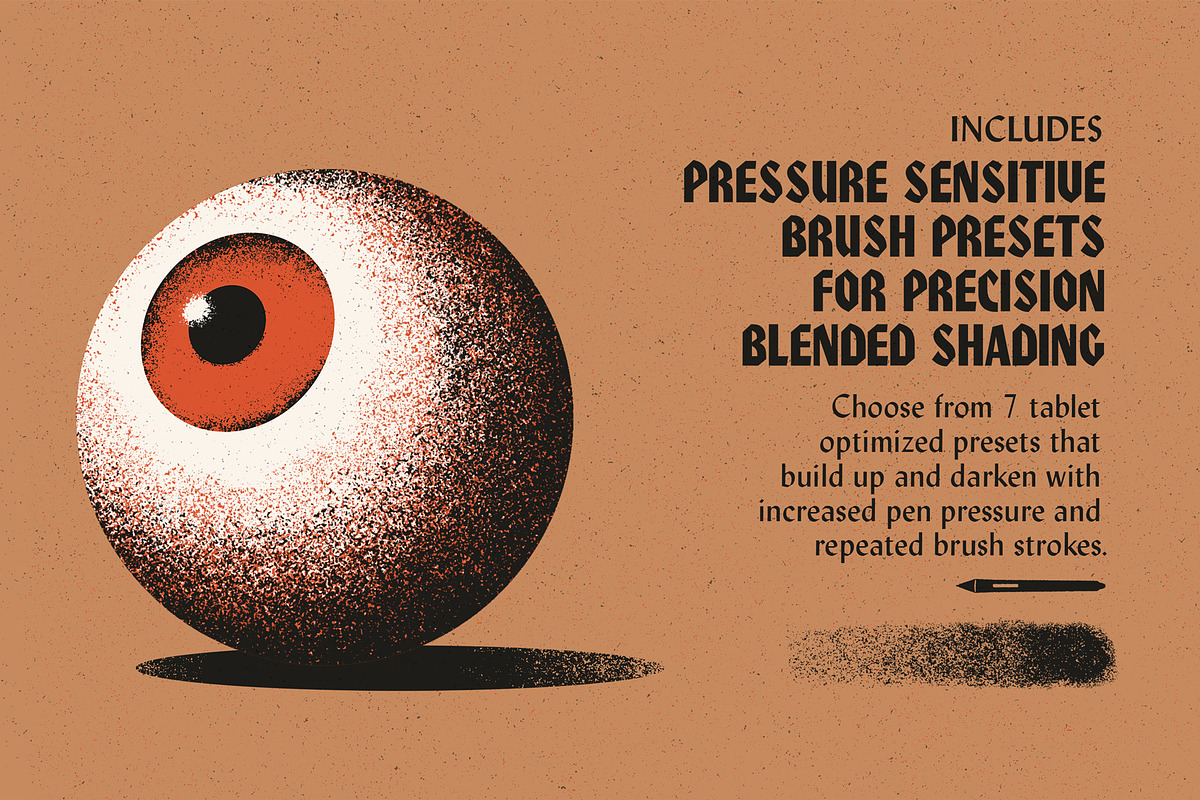 Grain Shader Brush Set for Photoshop, a Brush Add-On by True Grit Texture Supply