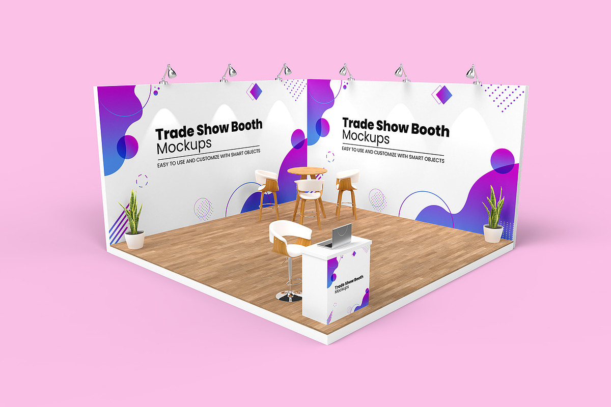 Trade Show Booth Displays Mockup, an Advertising Mockup by Illusiongraphic