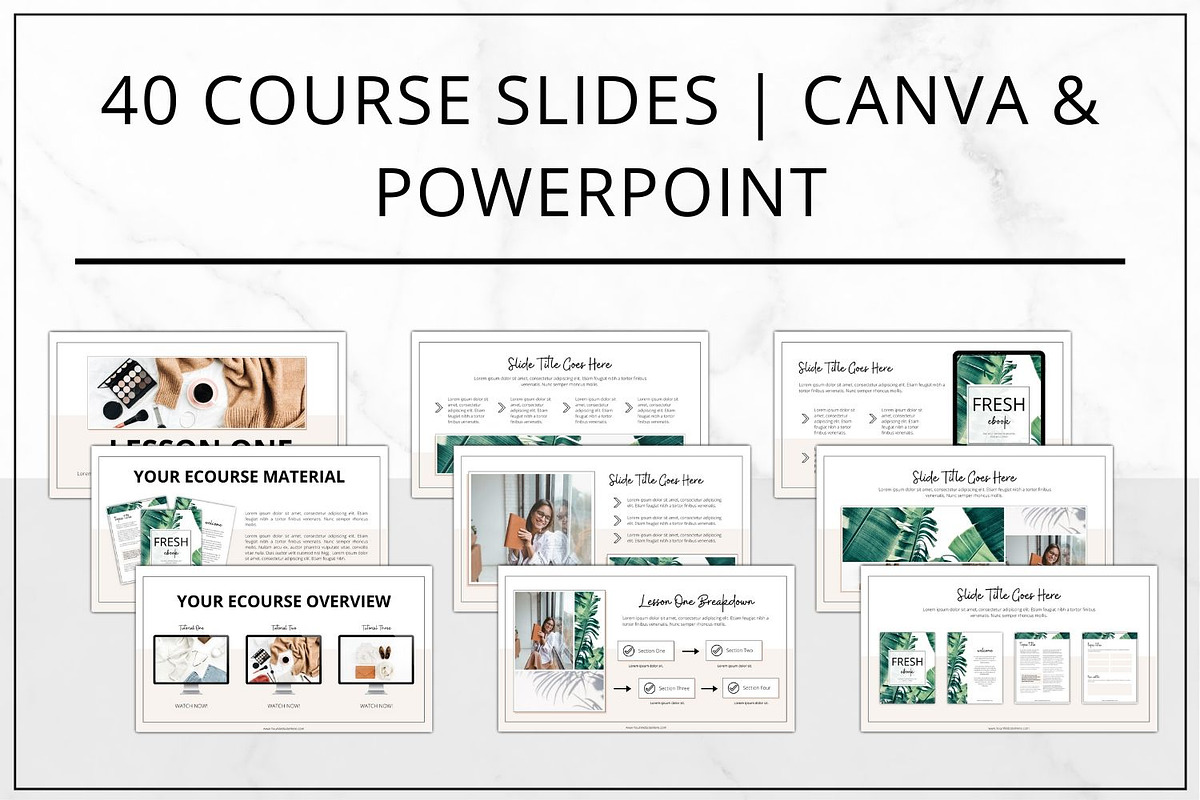 eCourse & Webinar Bundle | PPT Canva, a Presentation Template by Lady Boss Studio