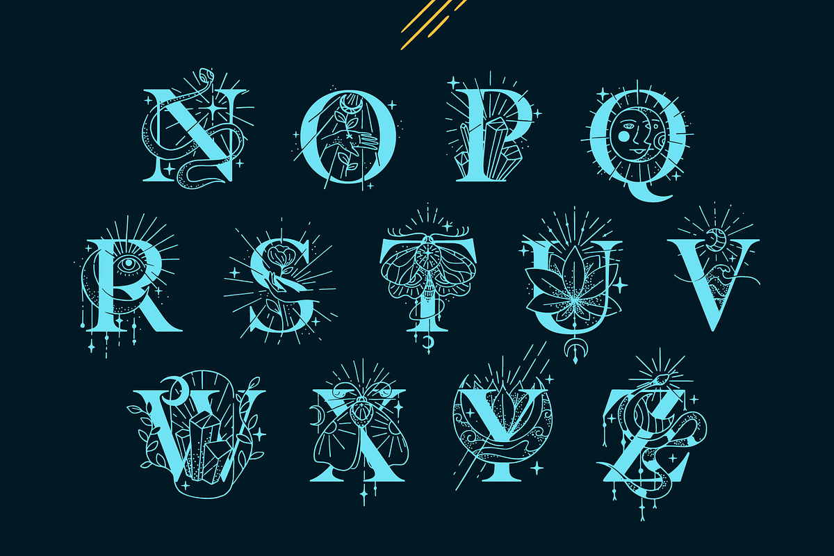 Astrology Initials Font, a Serif Font by kaer_shop