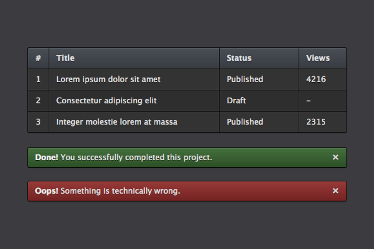 Dark CSS UI Kit, an UI Kit Template by CSSFlow