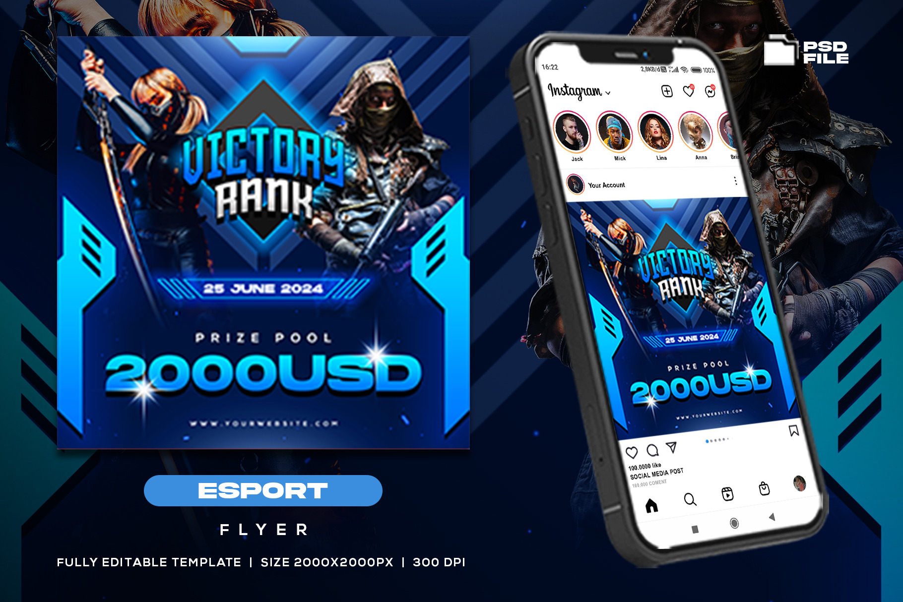 Esports Flyer Template Design, a Flyer Template by Rmbimo
