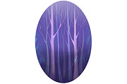 Violet magic forest tree digital art | Decorative Illustrations ...