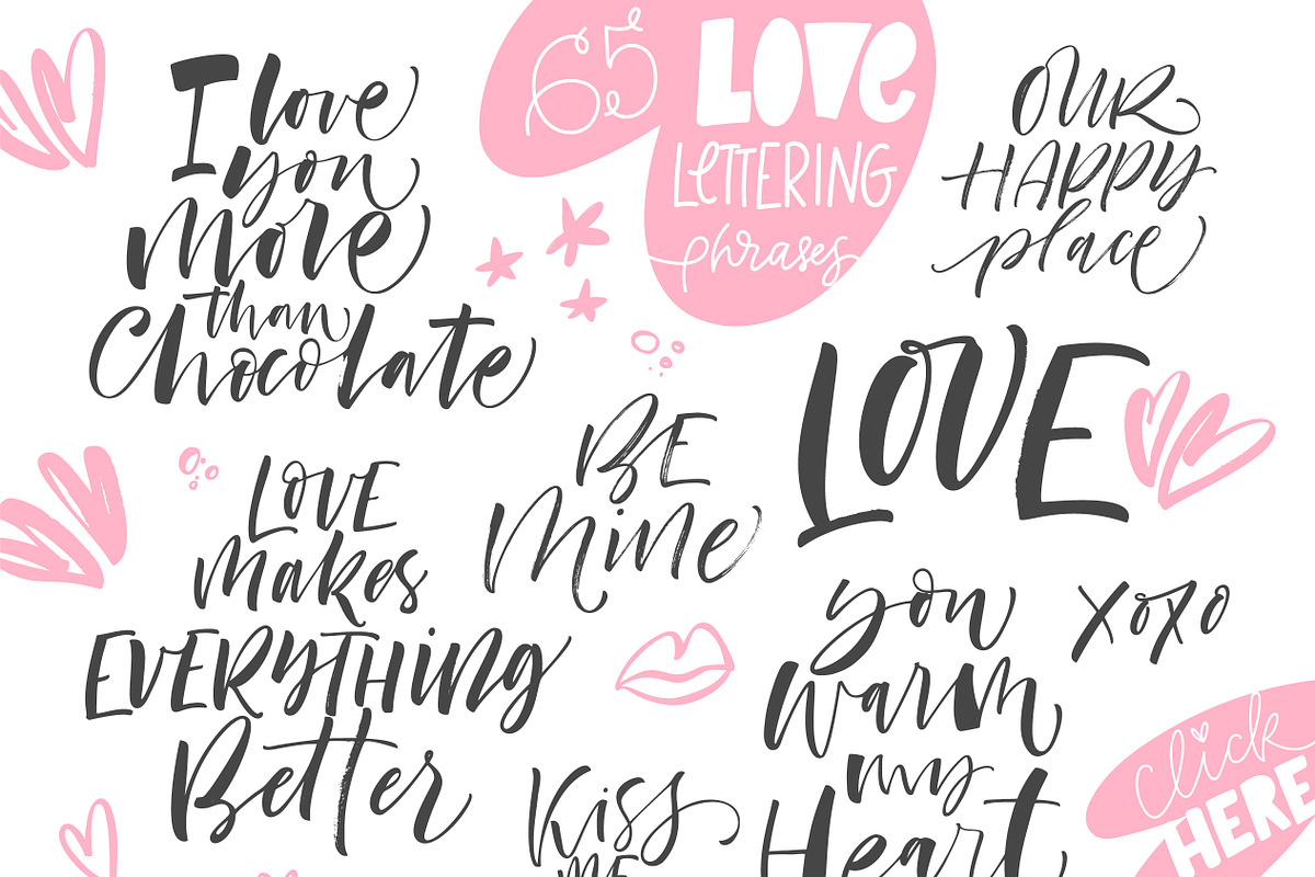 Love lettering collection., a Decorative Illustration by Asya Mix