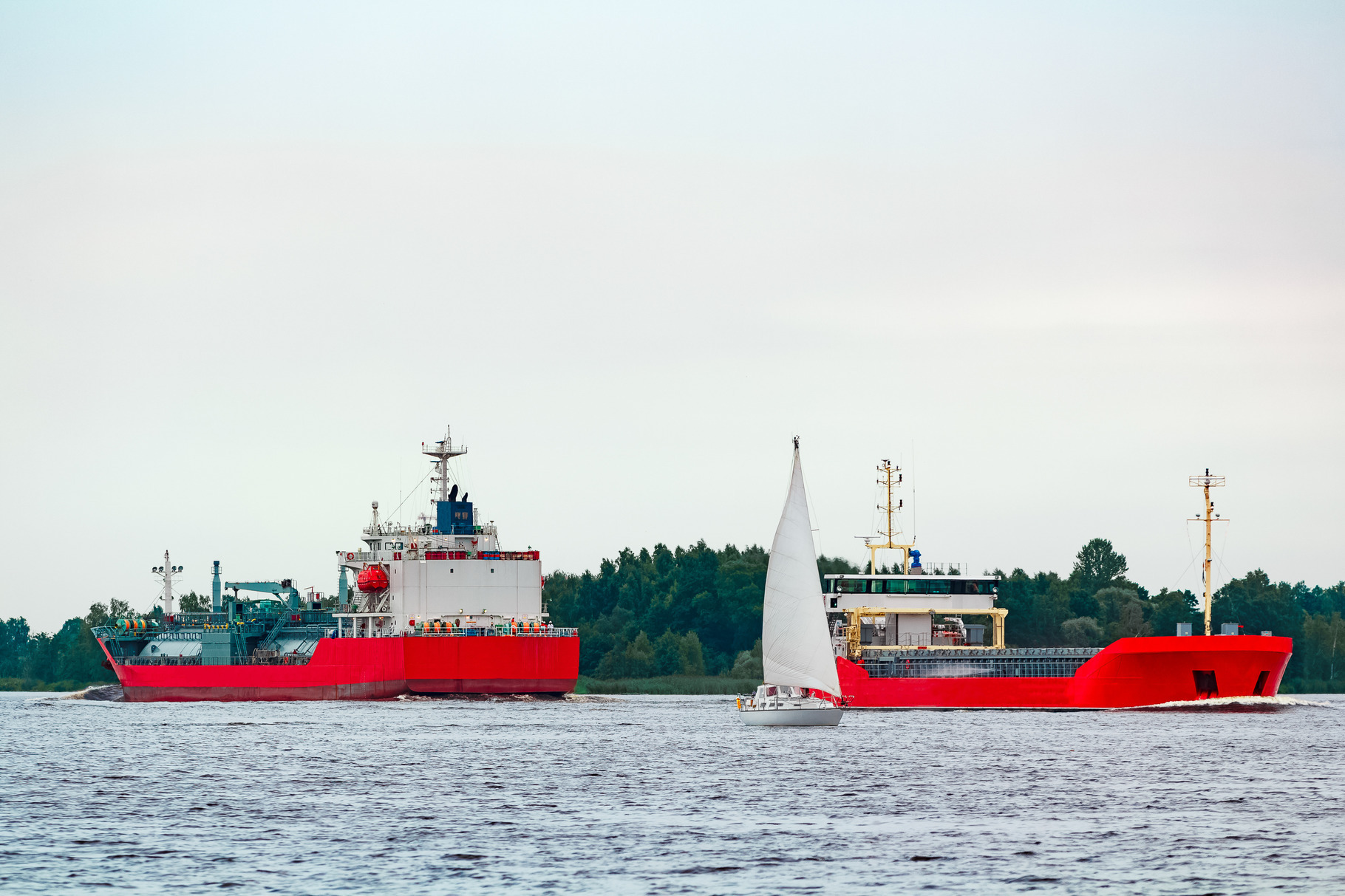 Red cargo tanker ship, a Photo by InfinitumProdux