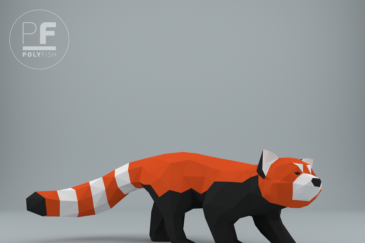 DIY Red Panda 3D model template, a Graphic by PolyFish