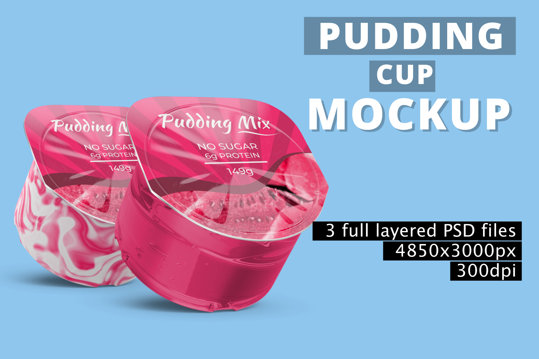 Pudding Jelly Cup Mockup, a Cups & Container Mockup by Digitalphaser