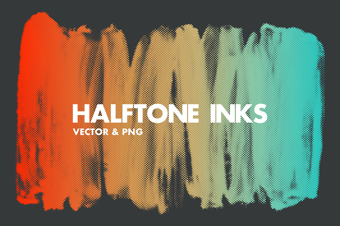Halftone Inks - Vector & PNG, a Texture Graphic by Offset