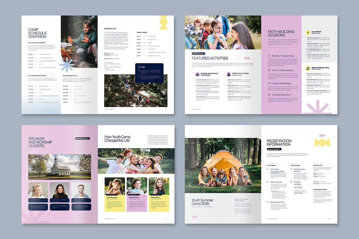 Youth Camp Brochure Template, a Brochure Template by DesignerCandies