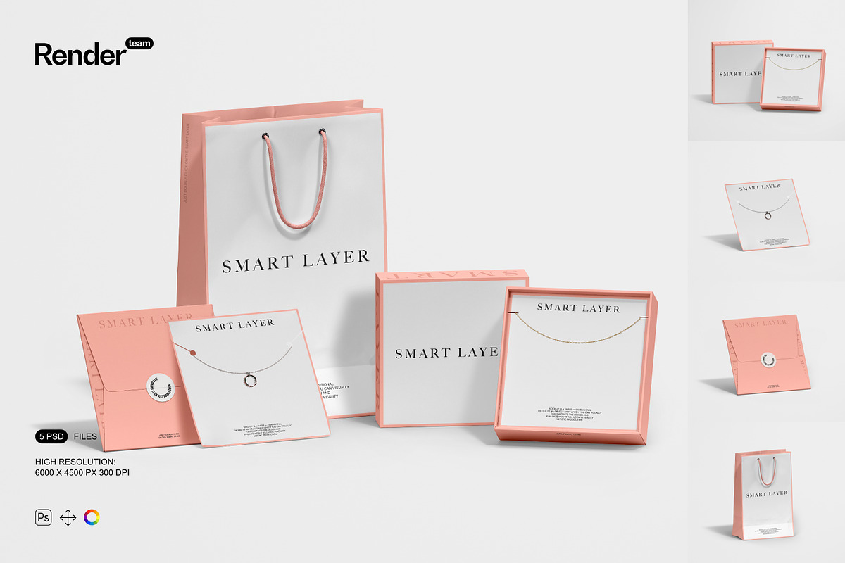 Jewelry Packaging Mockup Set (5 PSD)