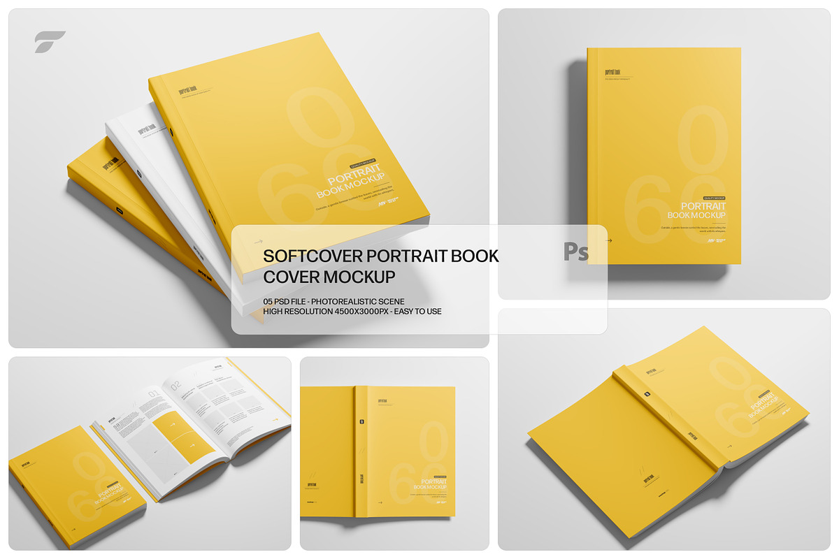 Softcover Portrait Book Mockup Set, a Books & Magazine Mockup by Toasin ...