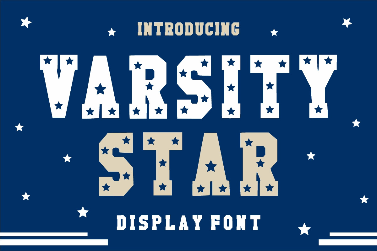 Varsity Star Font, a Blackletter Font by Infinity art Studio