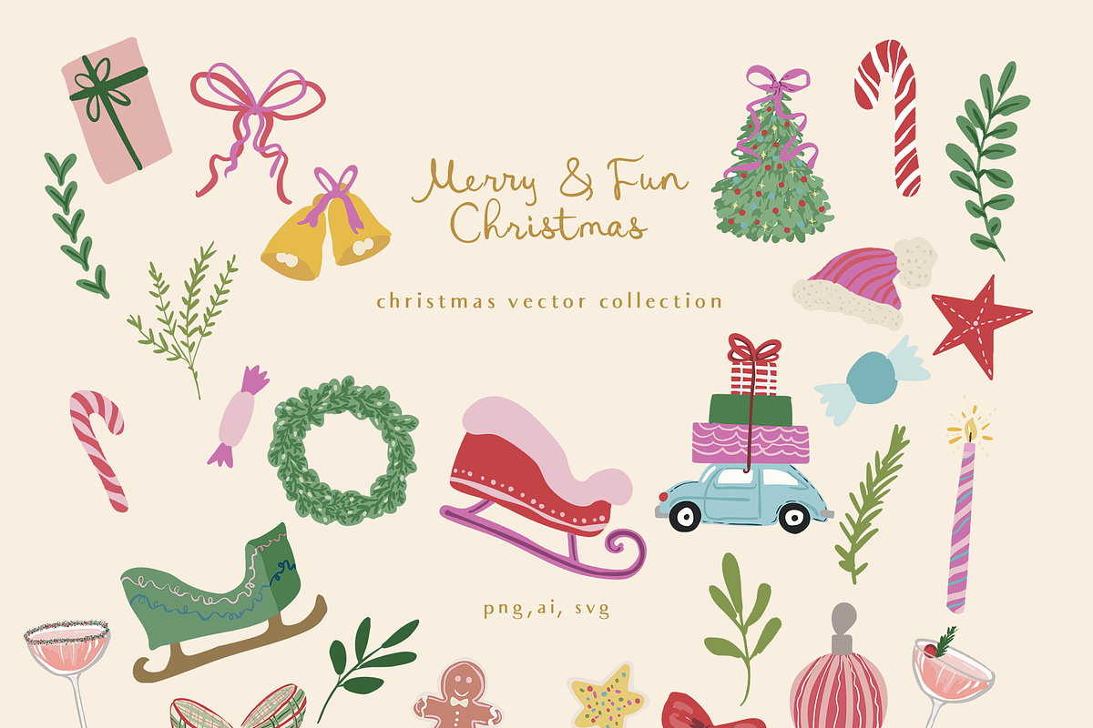 Christmas holiday fun vector graphic, an Object Graphic by Grace Noboa ...