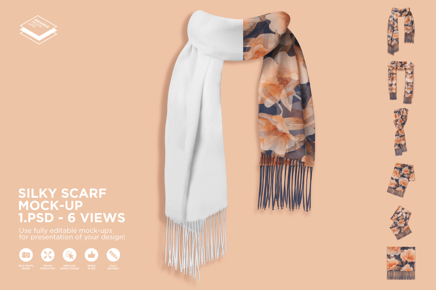 Silky Scarf Mock-up, an Apparel Mockup by Branda Keeps
