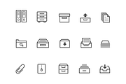 15 Archive and Filing Icons, an Outline Icon by Creative VIP