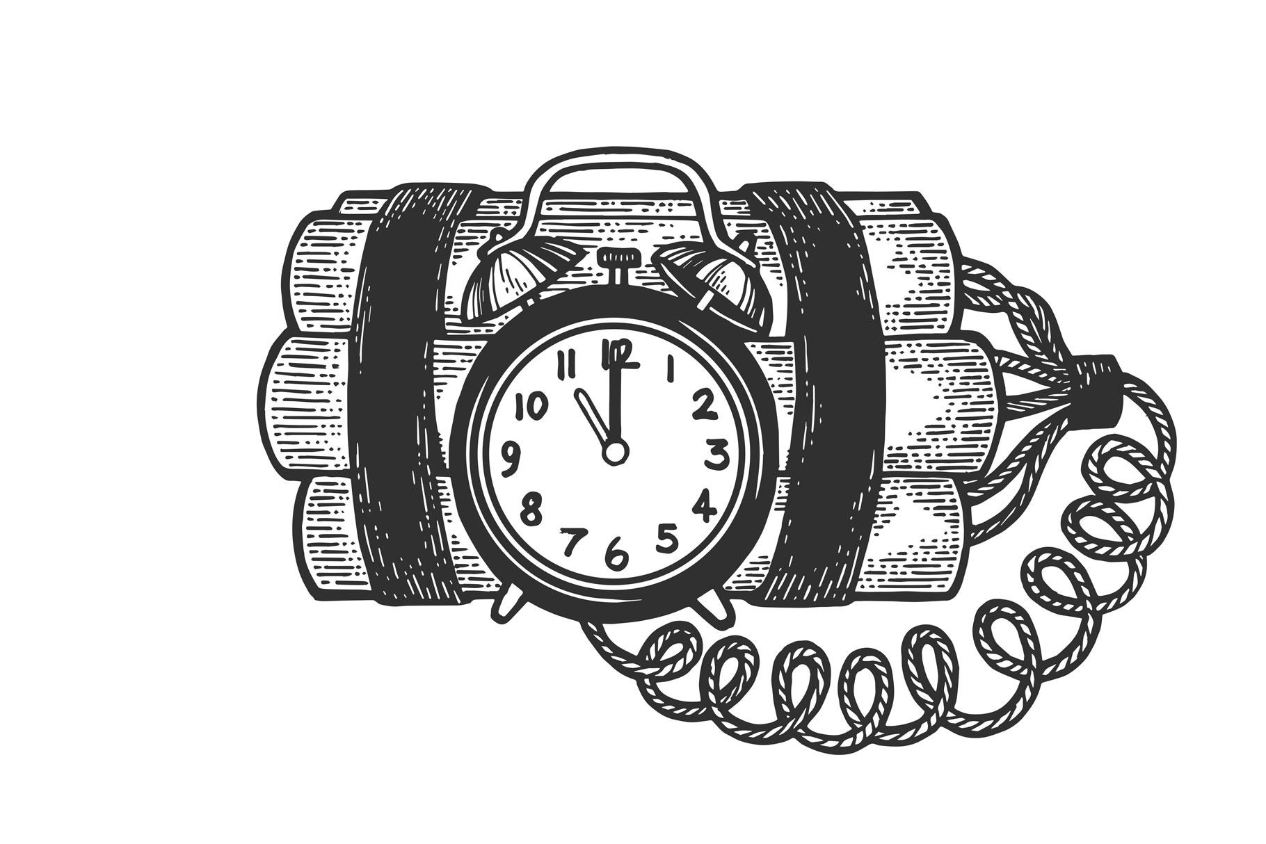 Time bomb sketch engraving vector, a Background Graphic by AlexArt