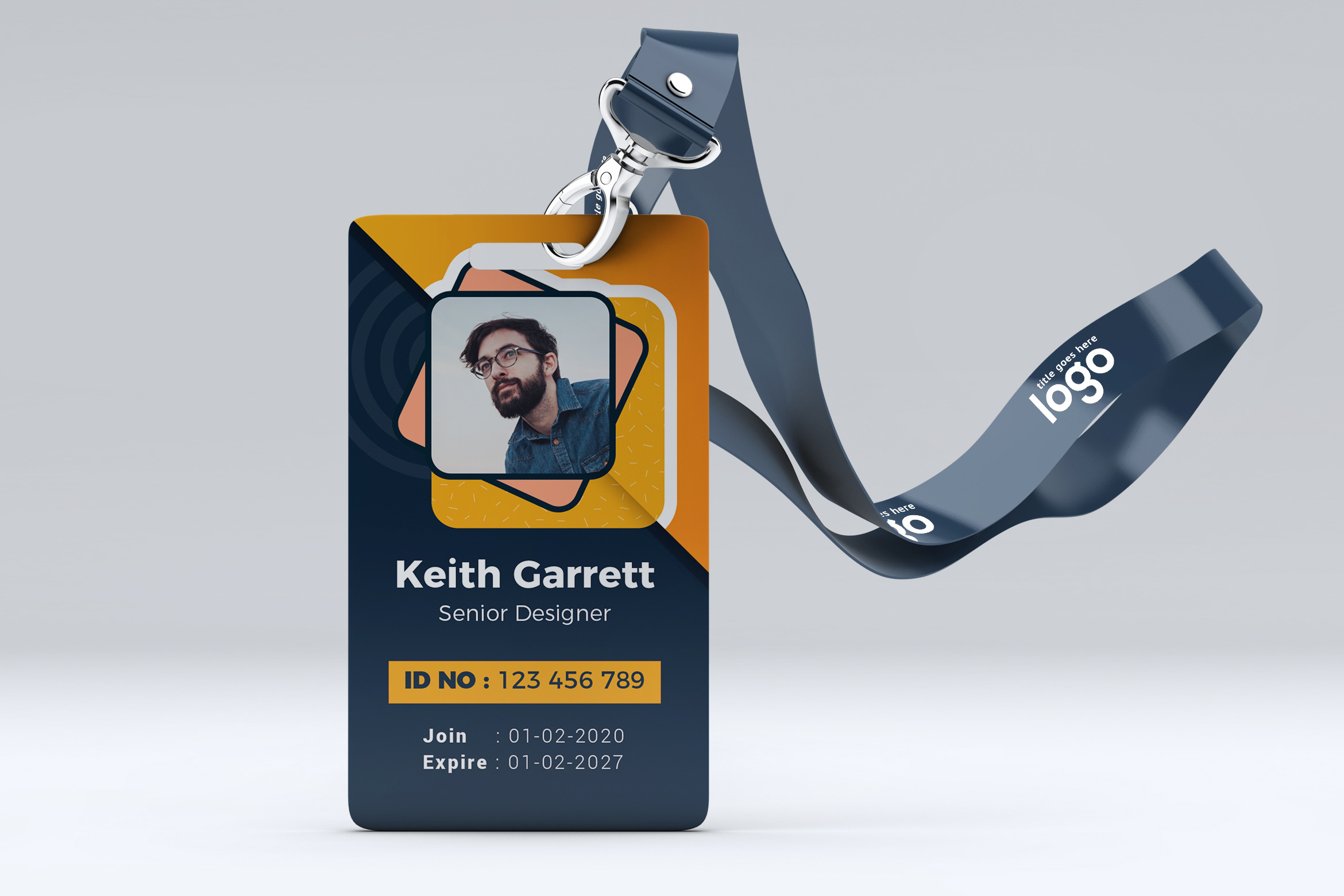 Orange & Black ID Card Design, a Stationery Template by ZAAS