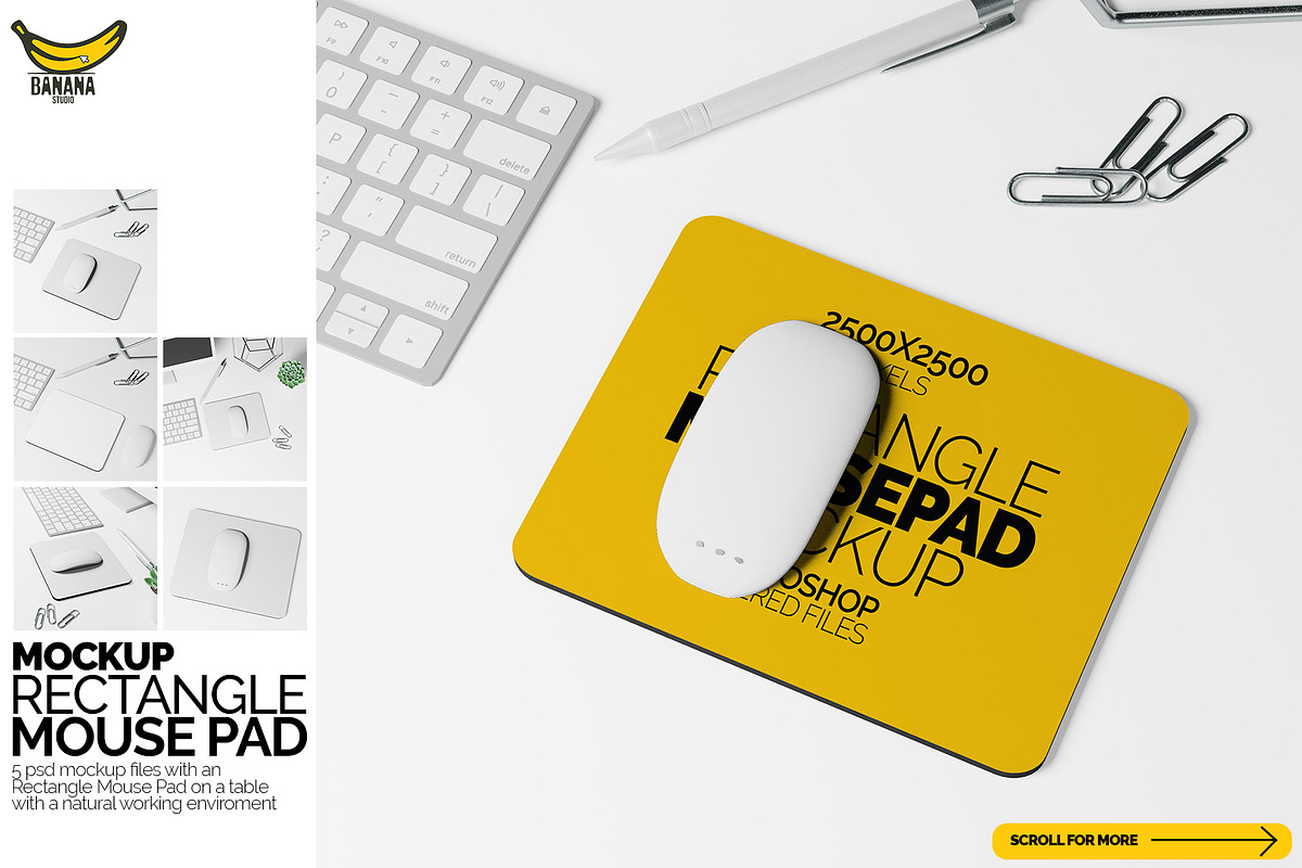 Rectangle Mousepad Mockup Bundle