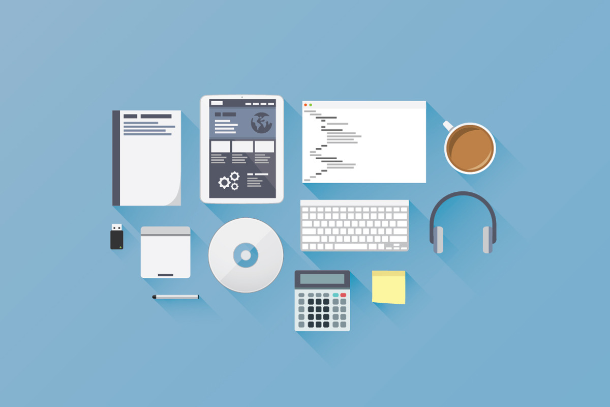 Web development flat vector icons, an Icon by Infographic Template Shop