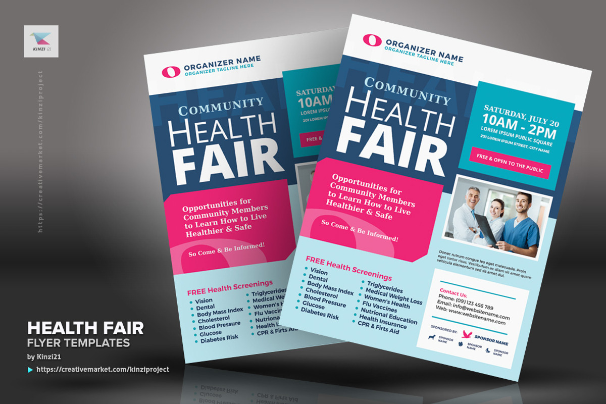 Health Fair Flyer Templates, a Flyer Template by kinzi21