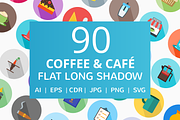 90 Coffee & Cafe Flat Icons, an Icon by IconBunny