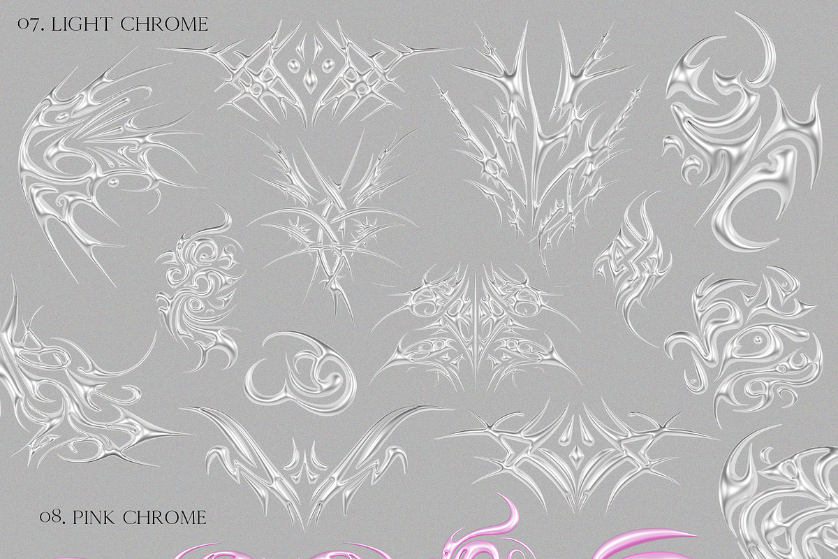 Tribal Chrome 3D Shapes, a Graphic by LarysaZabrotskaya