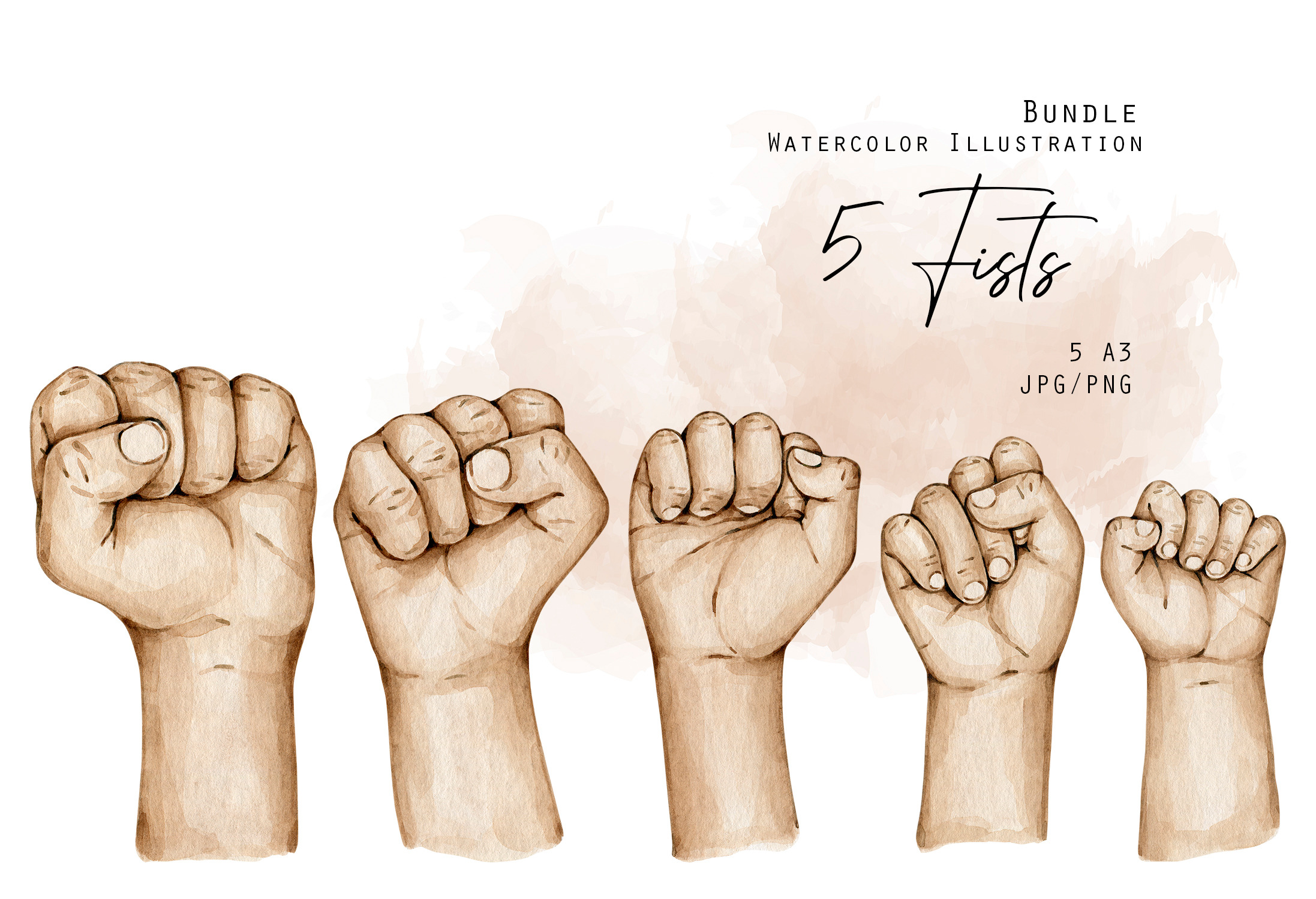 Bundle Single Fists Family Hands | Illustrations ~ Creative Market