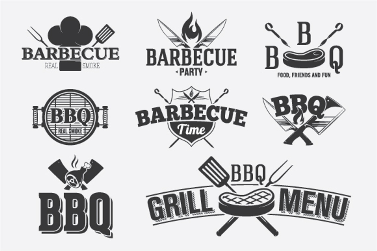 BBQ Emblems and Logos, a Branding & Logo Template by MaximGertsen