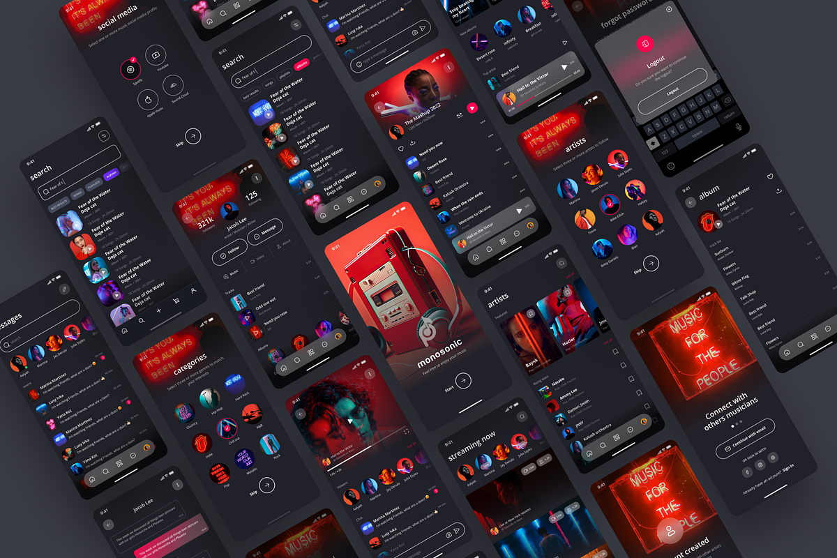 Music app UI Kit ( Figma), an UI Kit Template by Julia Shagofferova | Creative Market