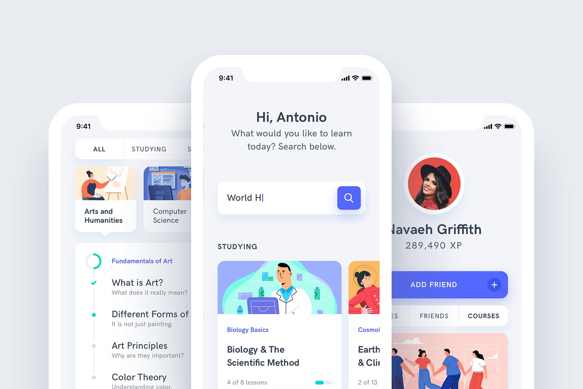 Estudio - Educational Mobile App UI, an UI Kit Template by Nimart