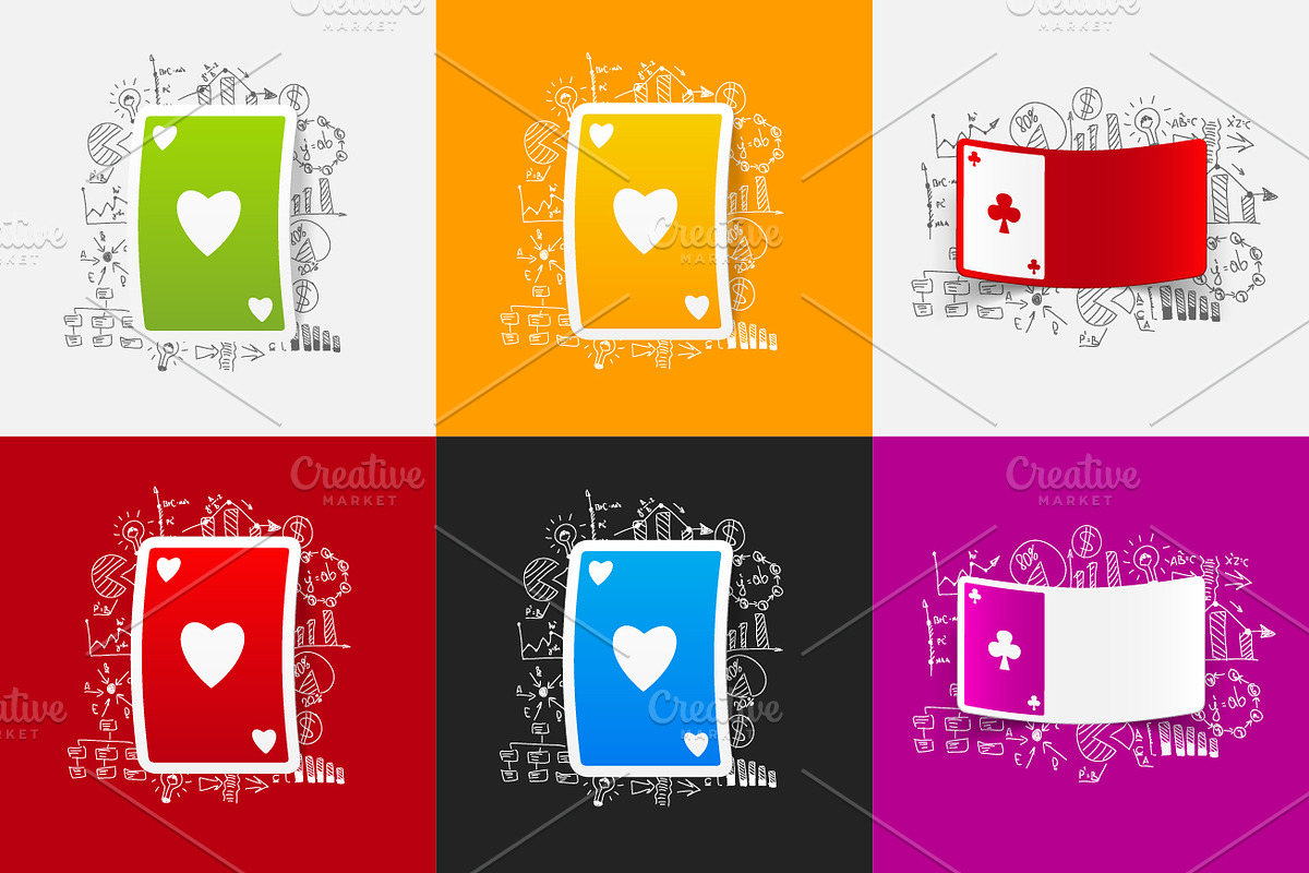 9 PLAYING CARD STICKERS, a Technology Illustration by Palau