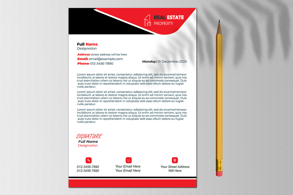 Modern Letterhead Layout Template
