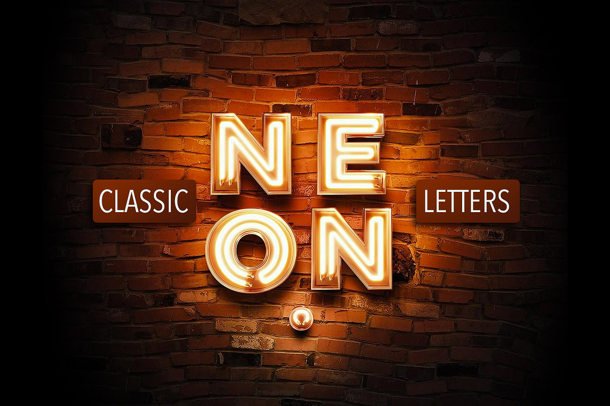 3D Neon PSD Letters -Classic version, an Object Graphic by GK Creative
