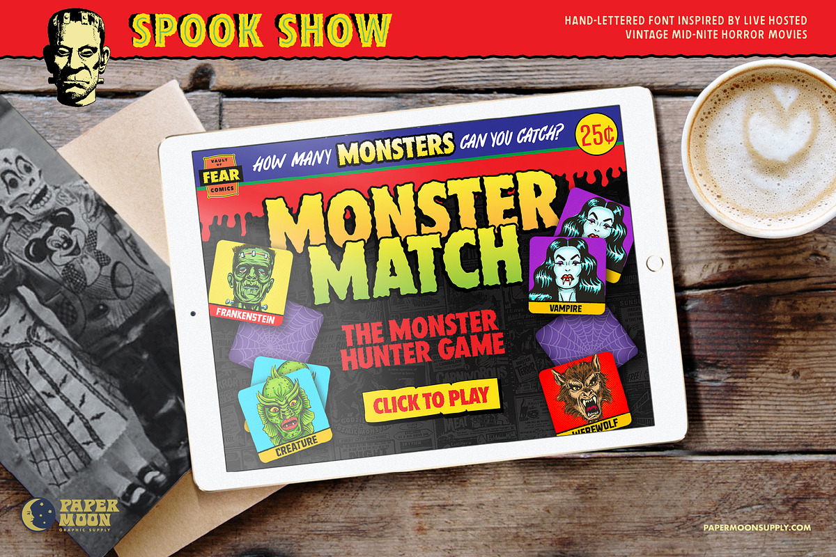 Spook Show Poster Font & Art Bundle, a Font by Paper Moon Graphic Supply