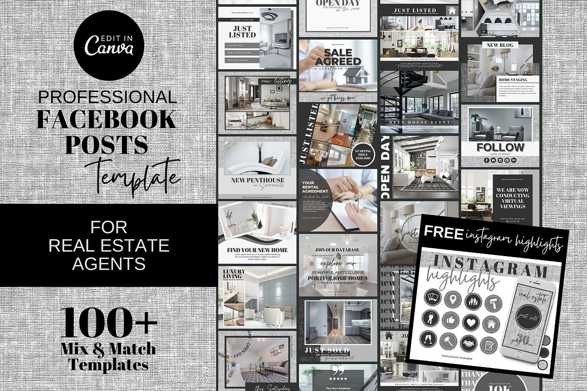 REALTOR FACEBOOK POSTS TEMPLATE, a Social Media Template by Jennifer ...
