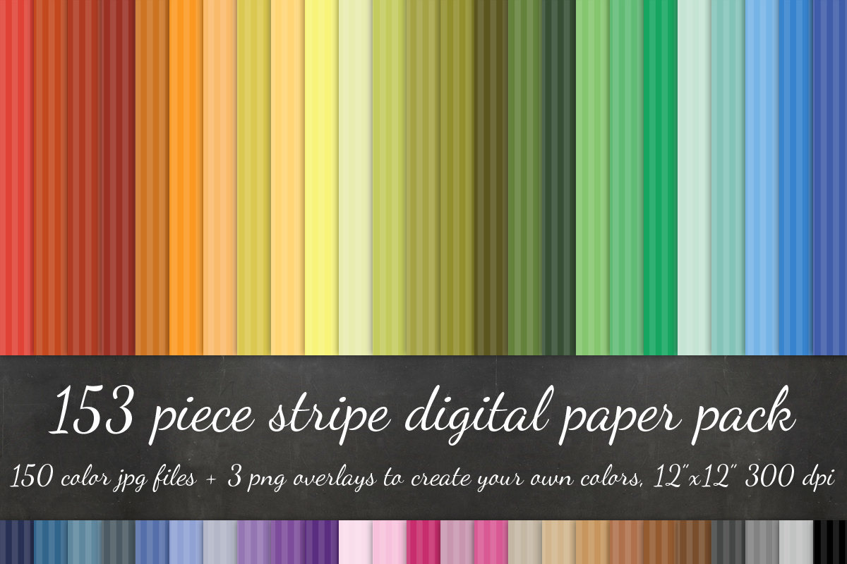 153 Piece Stripe Digital Paper, a Texture Graphic by The Geekery Store