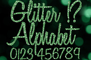 Green Glitter Alphabet Clip Art, an Object Graphic by Paper Element