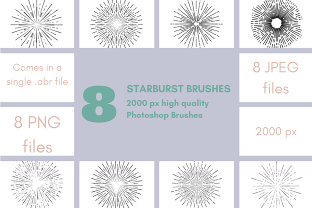 Starburst Photoshop Brushes, a Brush Add-On by CJR Designs | Creative ...