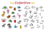 Kids animals fingerprint game. Art, a Graphic by LadadikArt