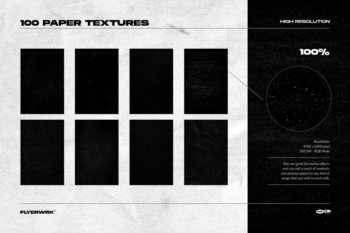 Schwrz - 100 Dirty Paper Textures, a Texture Graphic by FLYERWRK