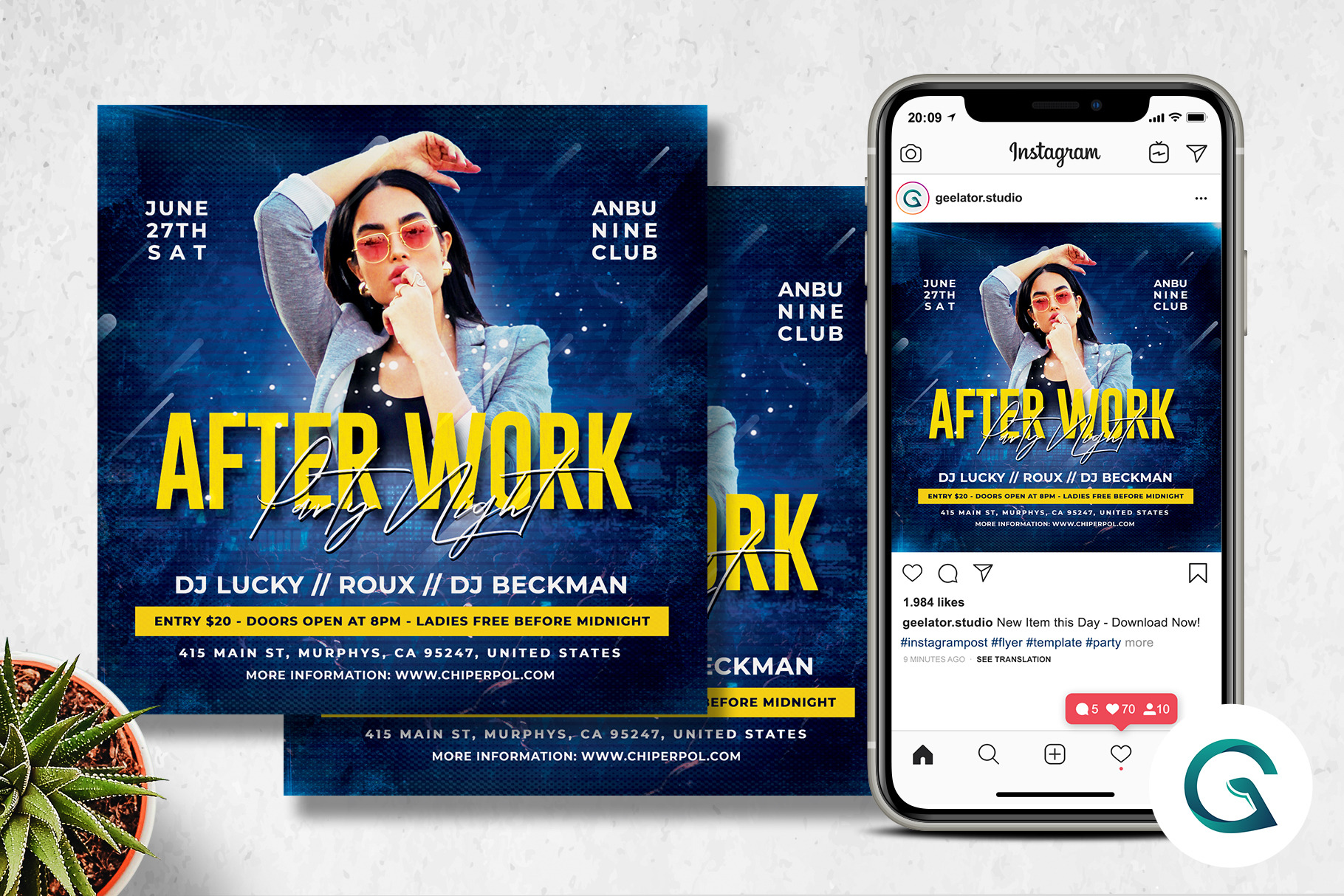 After Work Party Flyer, a Flyer Template by Geelator Studio