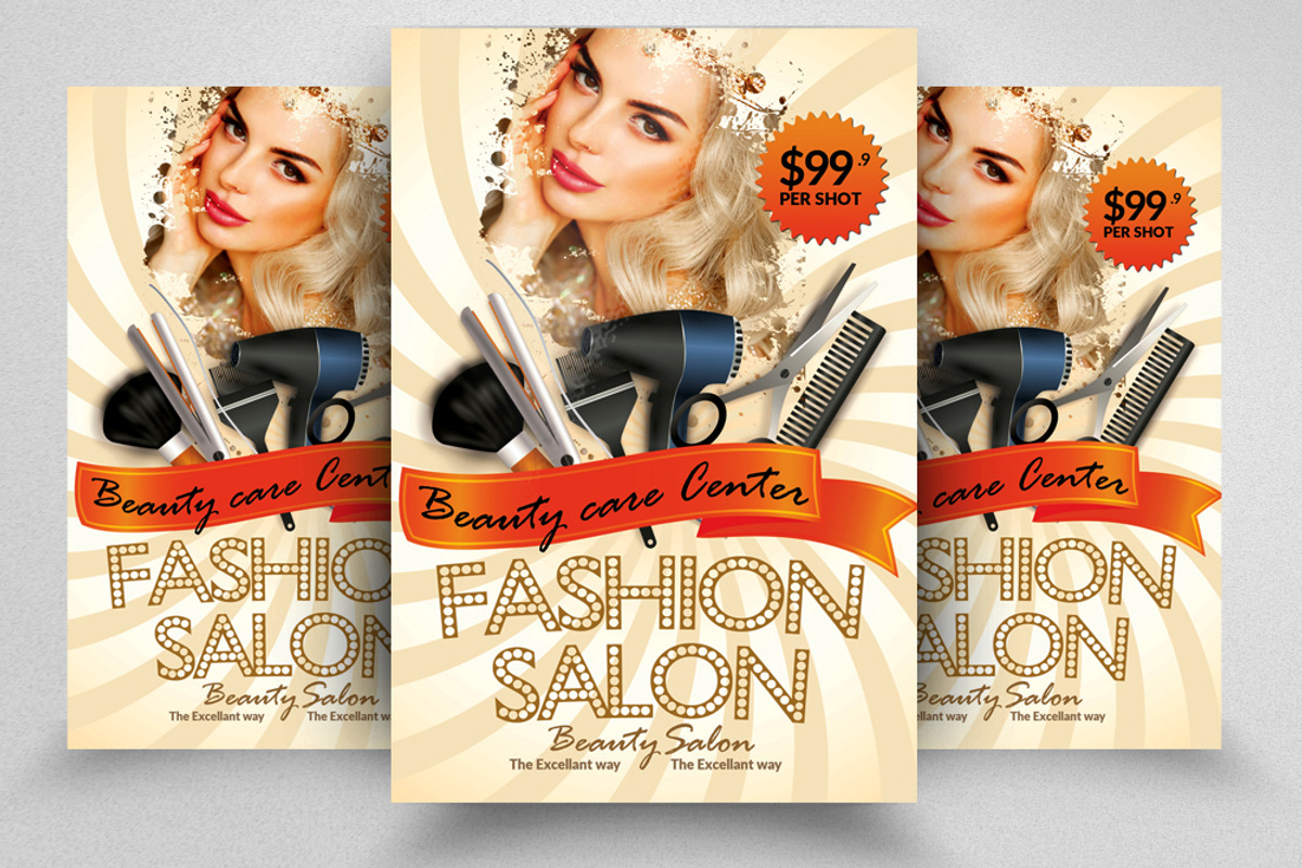 Hair Salon Flyer Template, a Flyer Template by Psd Templates