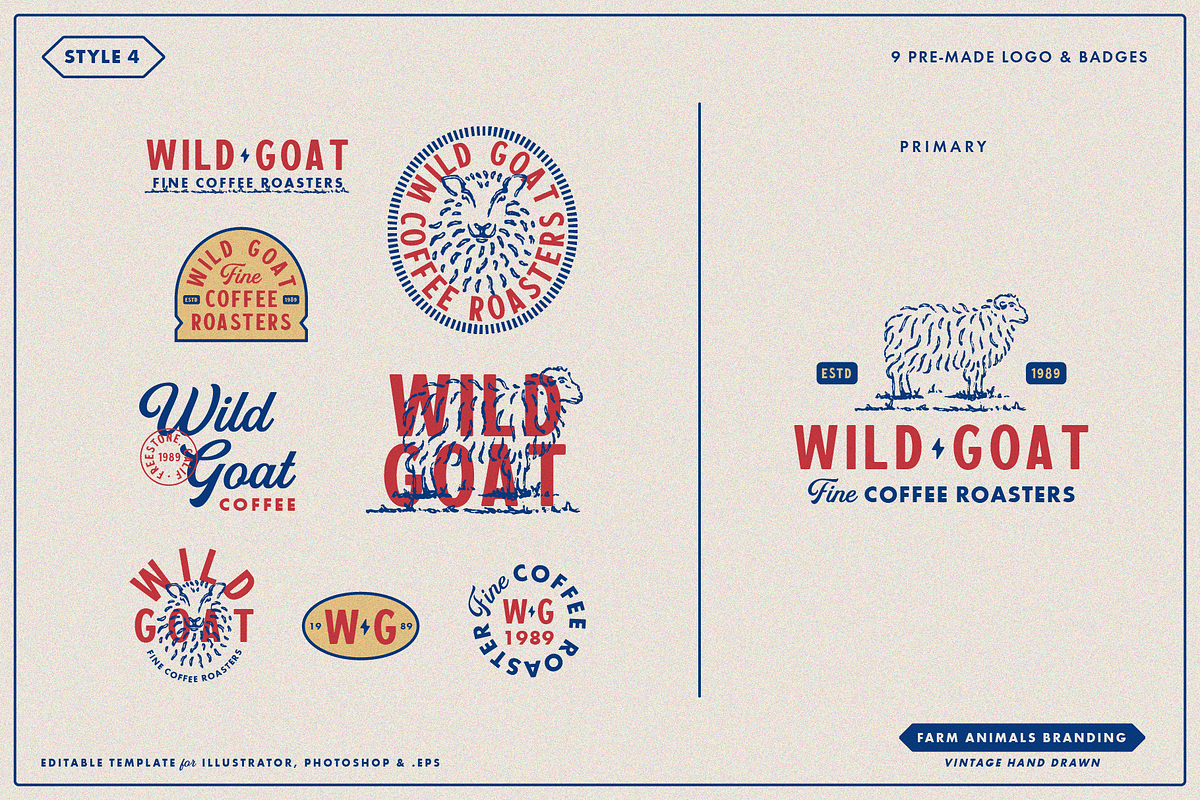 Farm Animals Branding, a Branding & Logo Template by Refolve Design