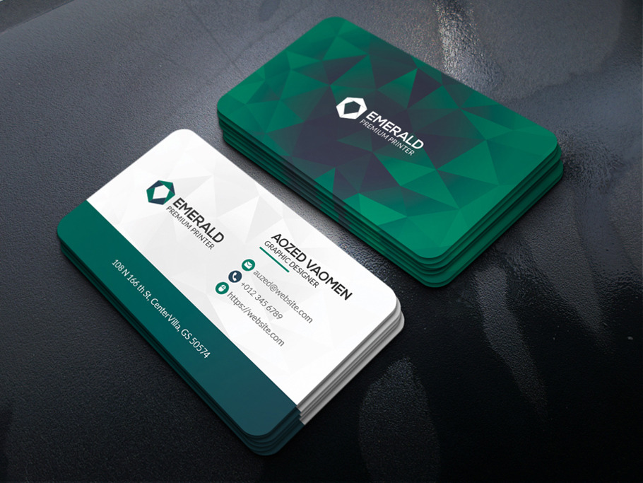 Emerald Business Card, a Business Card Template by xnorpix