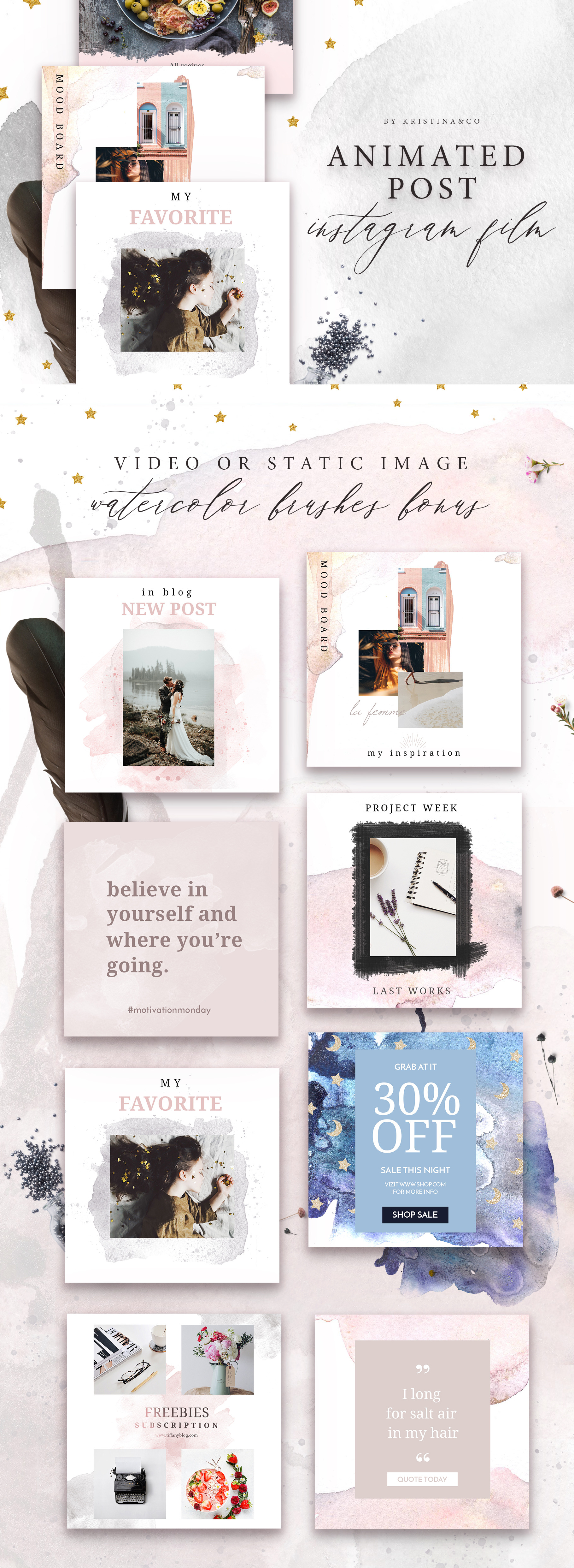 Animated Post for Instagram, a Social Media Template by Kristina&Co