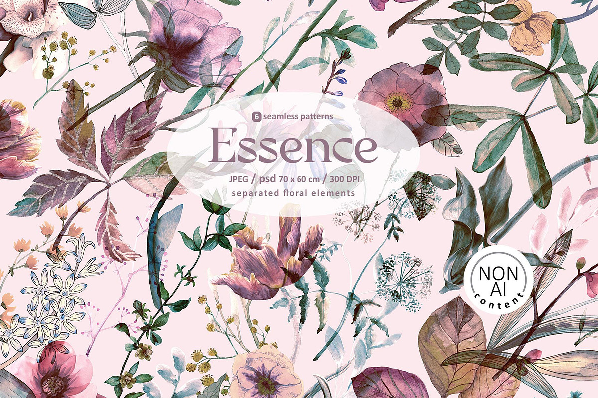 Essence. Floral pattern, a Pattern Graphic by emeraldthue
