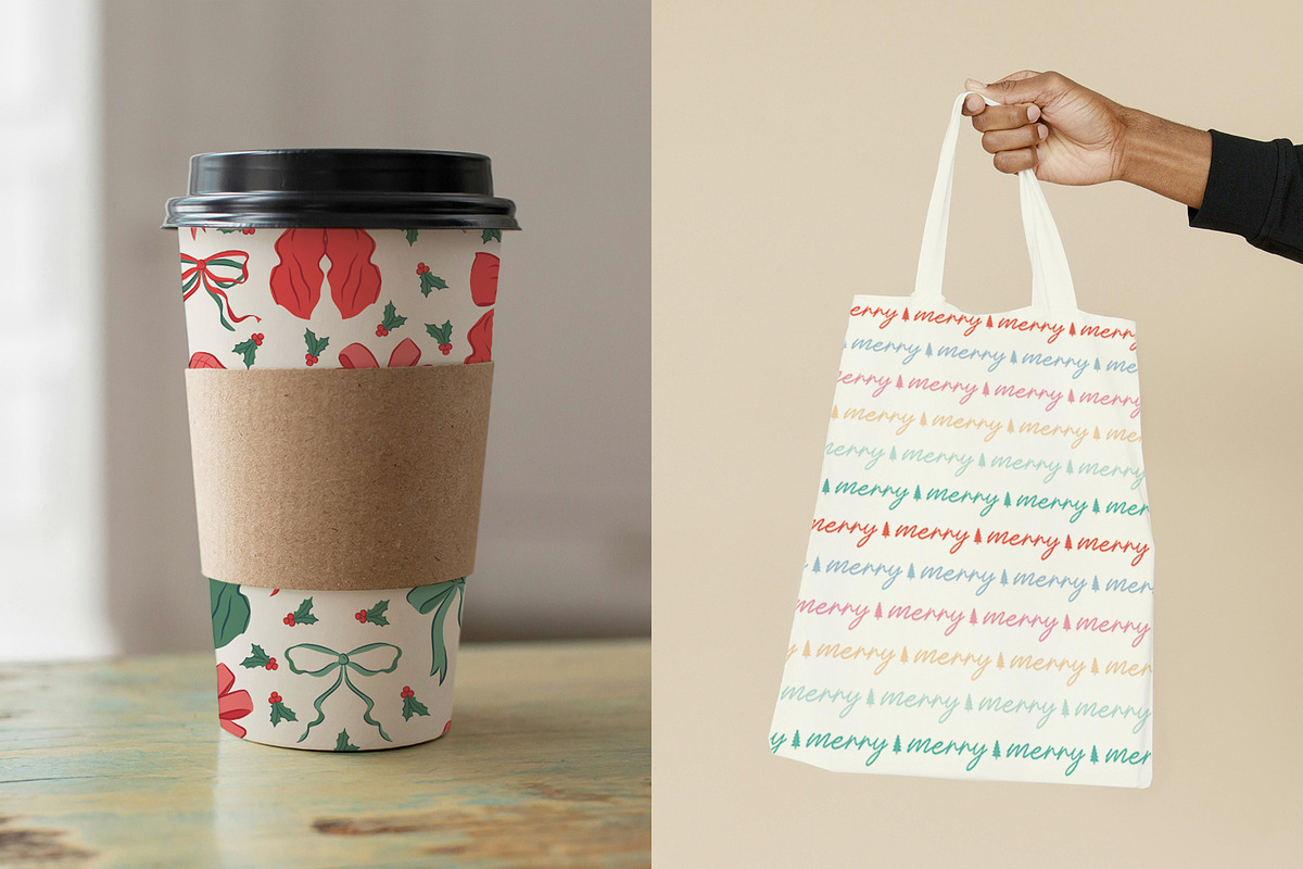 Classic Christmas vector patterns, a Pattern Graphic by Yello Design